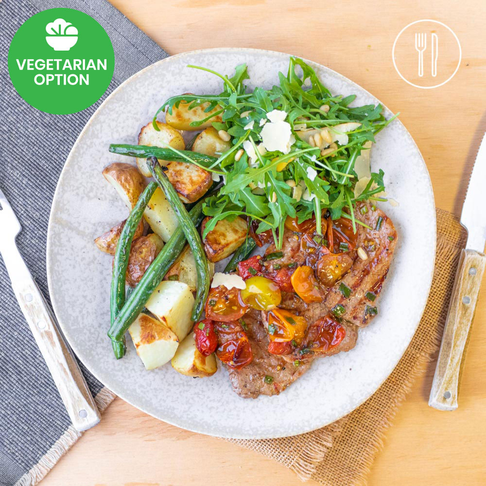 Balsamic Beef Scallopini with Golden Baby Potatoes | Dinner Twist