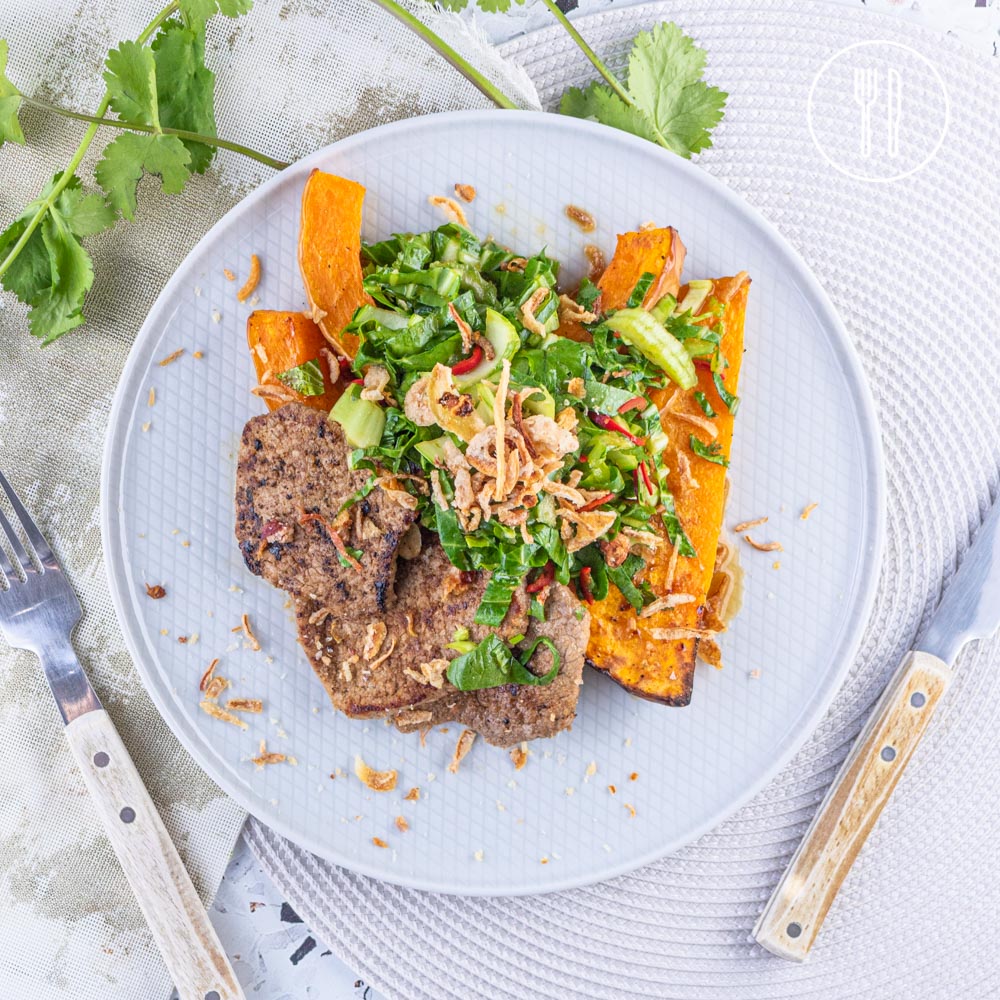 Chilli Lime Pumpkin with Beef Scallopini | Dinner Twist