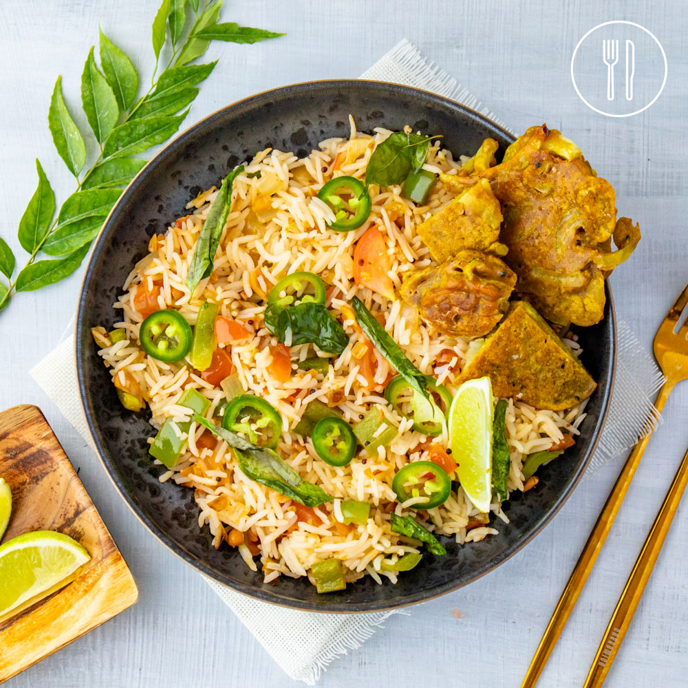 Onion Bhajis with Indian Fried Rice | Dinner Twist