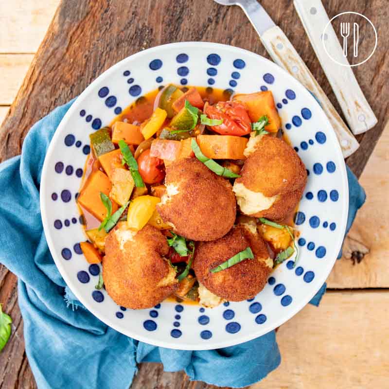 Baked Arancini with Mediterranean Vegetables | Dinner Twist